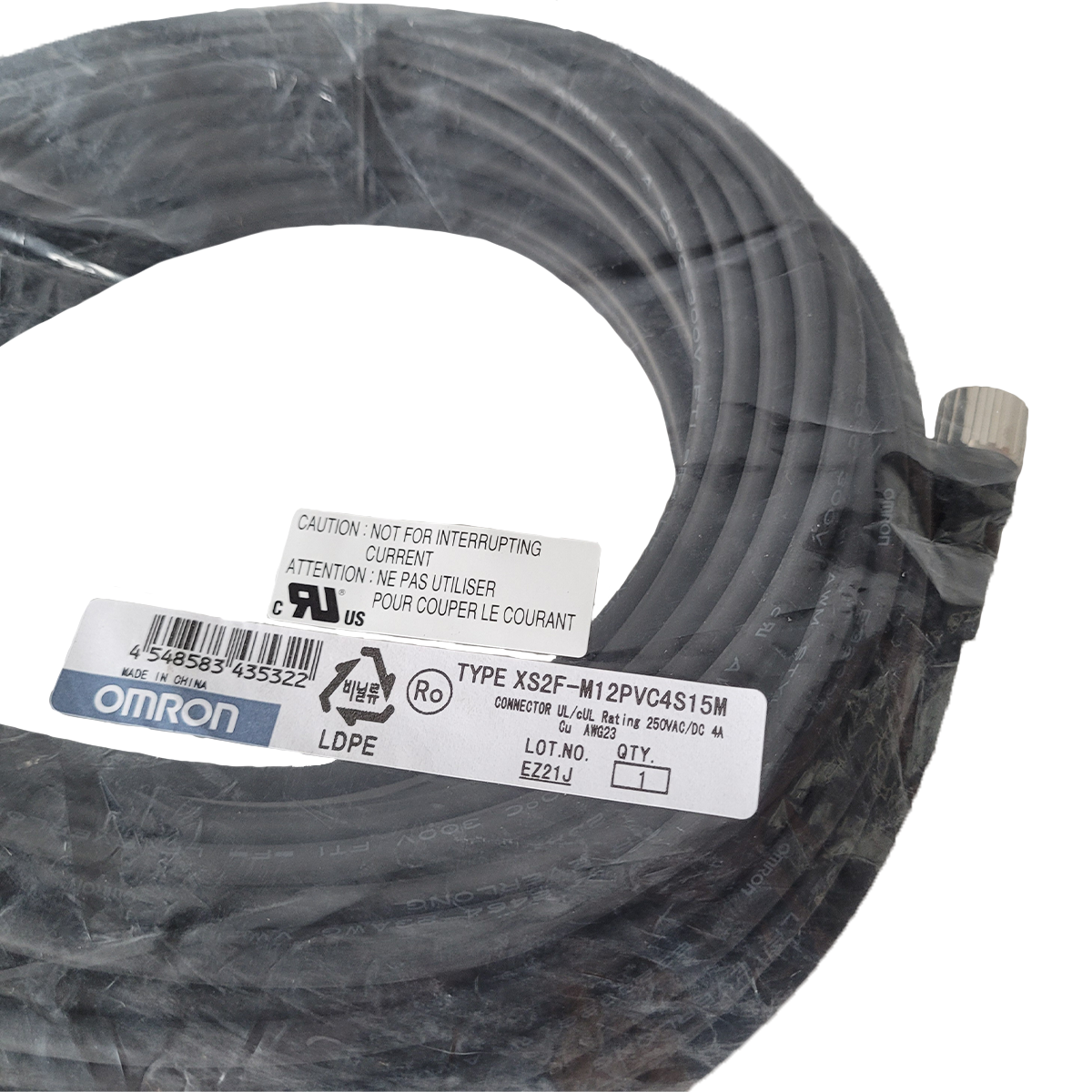 CABO COM CONECTOR M12, 15 M, 4 VIAS RETO, PVC OMRON - XS2F-M12PVC4S15M ...
